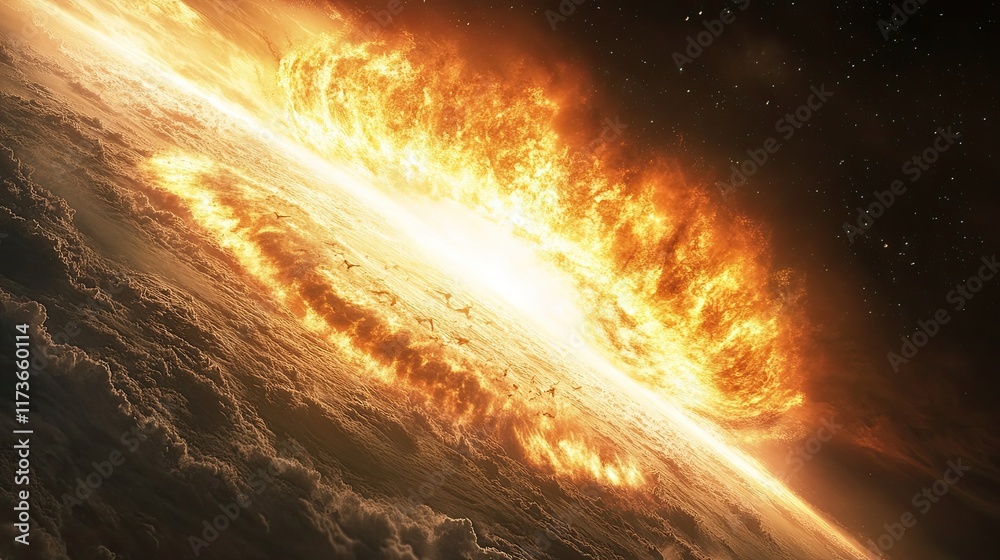 The mass extinction of dinosaurs following a meteor impact, visualized ...