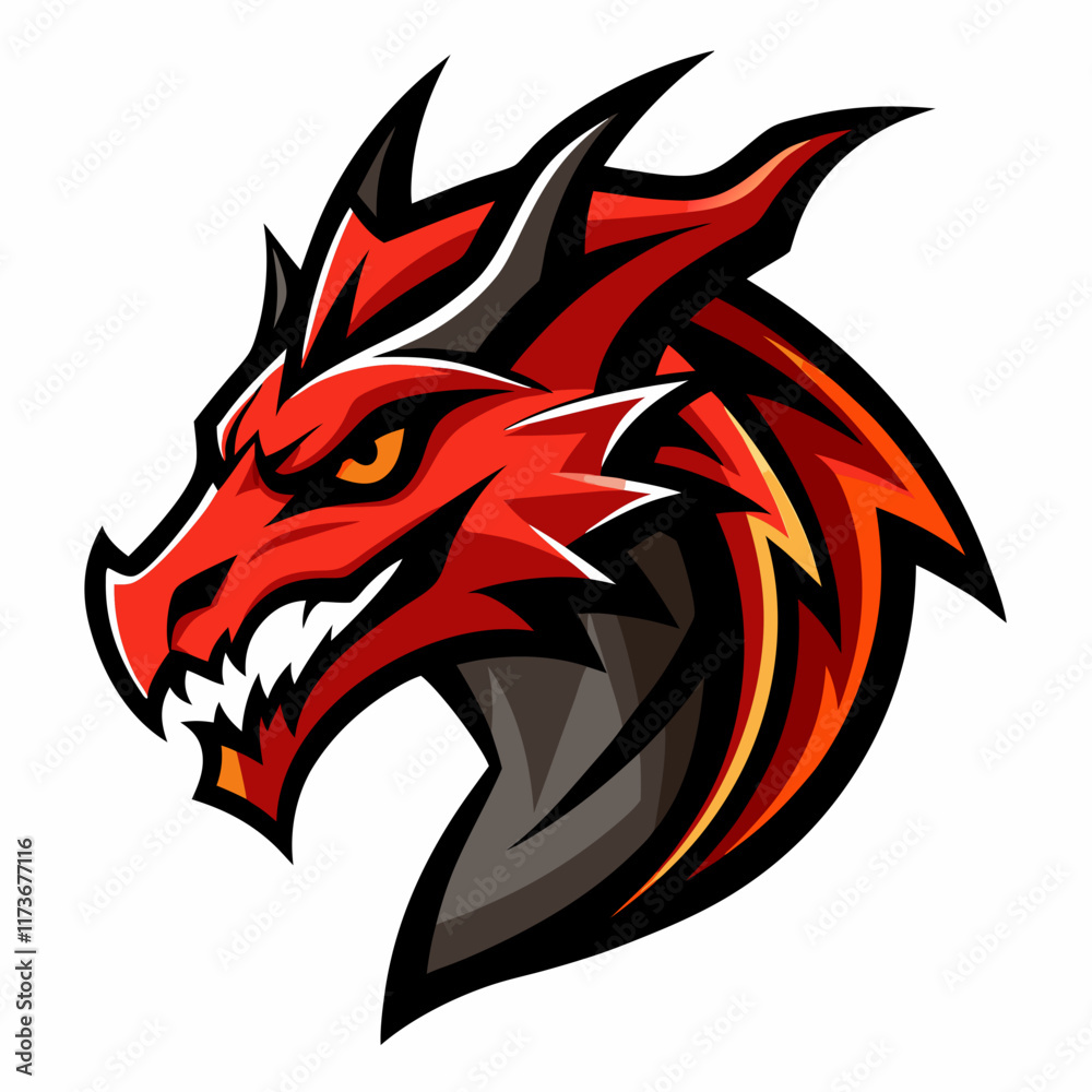dragon, logo, vector, beast, fire, mythical, fantasy, creature, winged ...