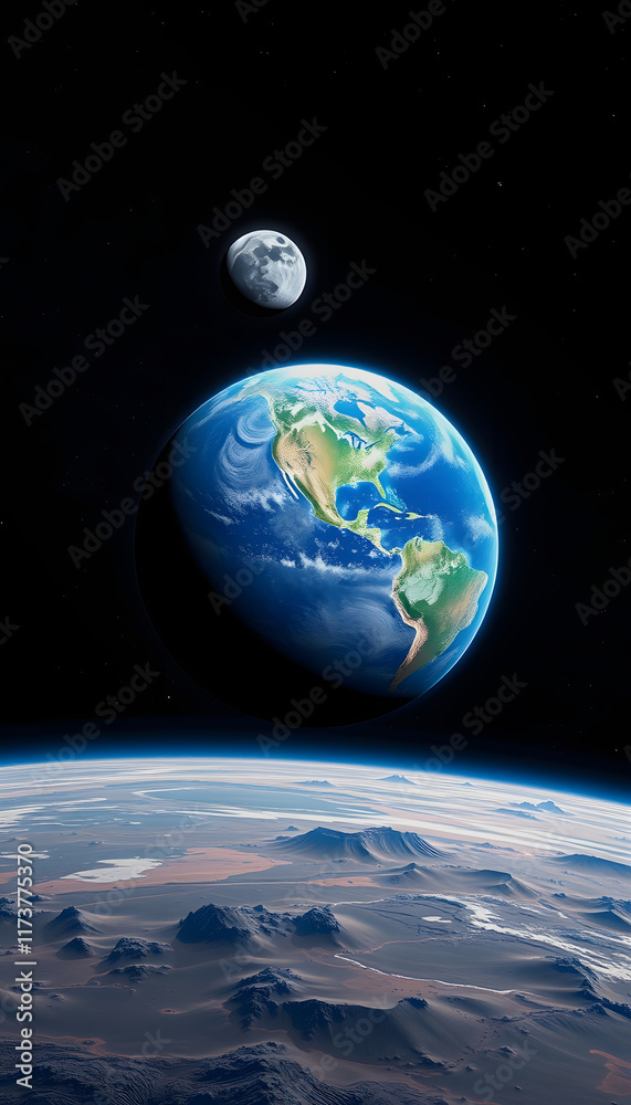 Habitable Blue Earth Like Planet with Two Moons in Space - Livable ...