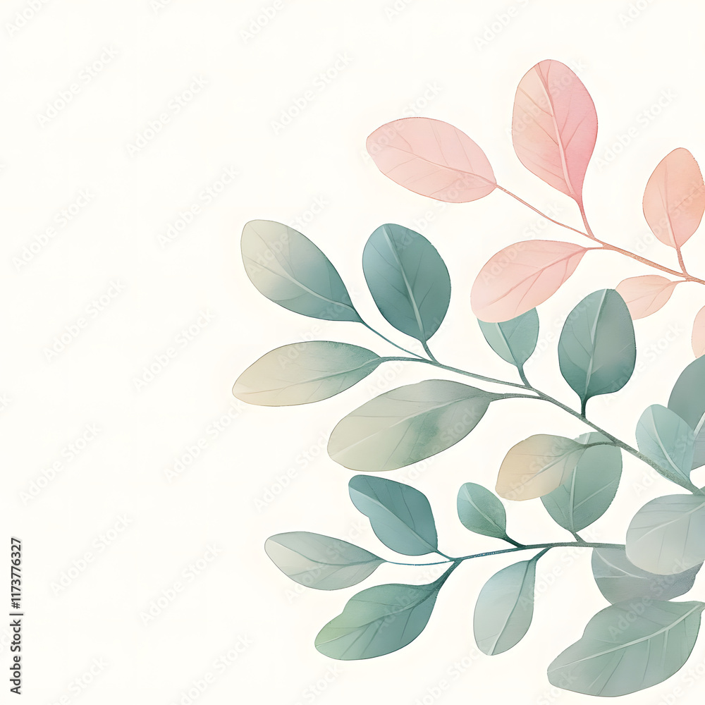 Frame of Arachis hypogaea peanut Leaf, horizontal border, with minimal ...