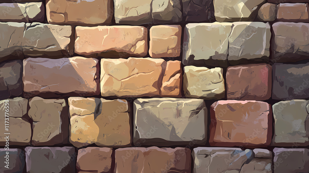 Seamless brick wall texture tile sandstone mortar joints for surface ...