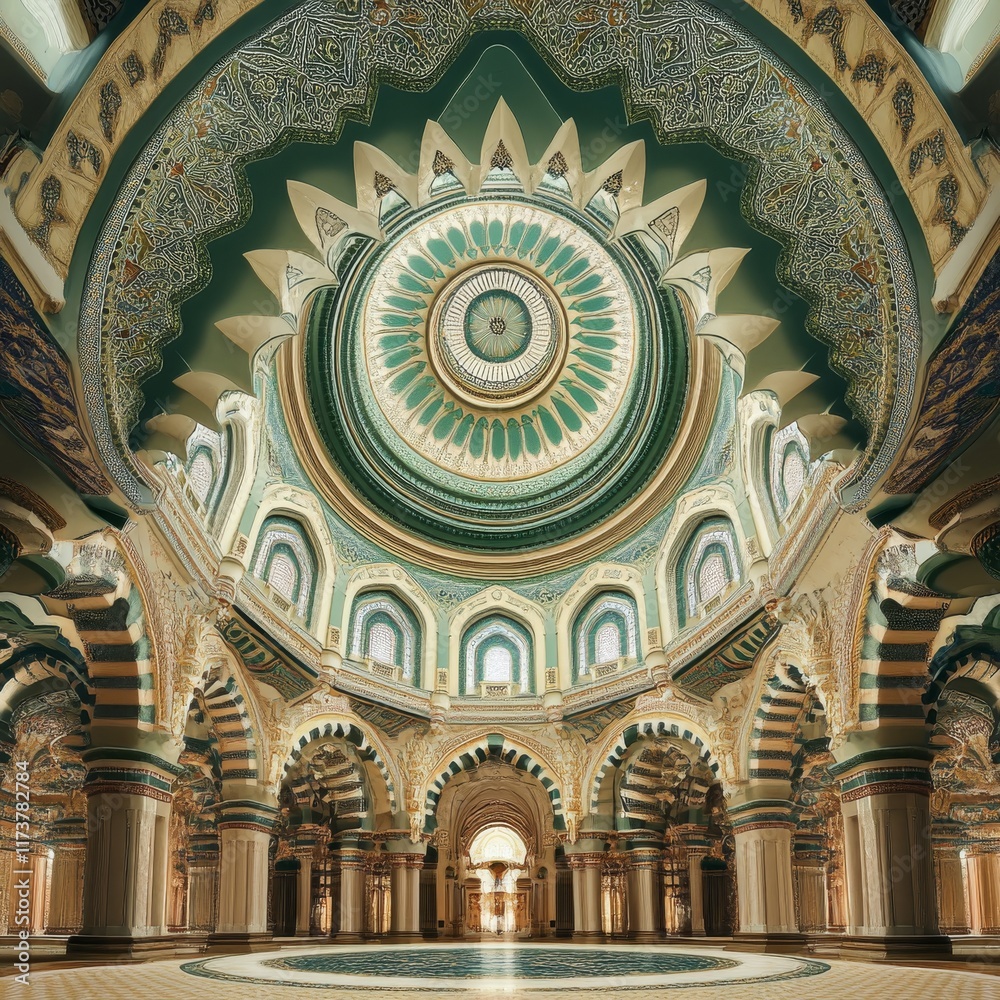 MEDINA, SAUDI ARABIA-MAY 28, 2023 : General view green dome and Moorish ...