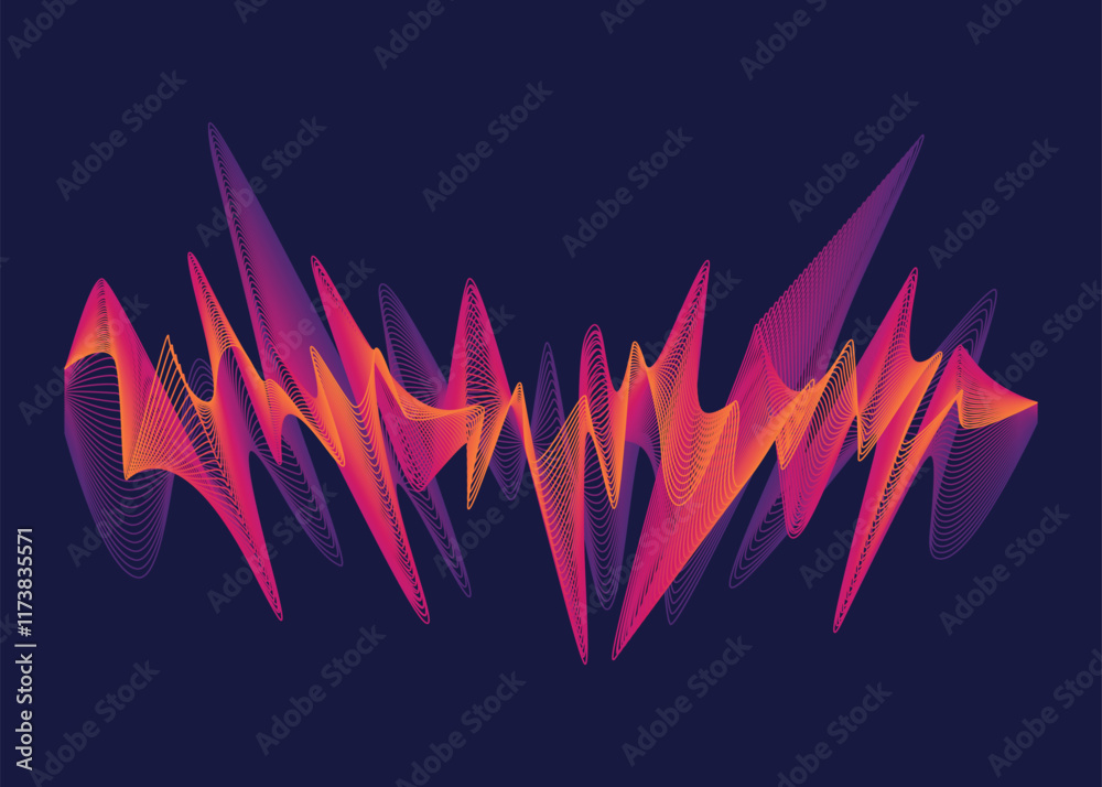 Sound waves equalizer. Frequency audio waveform, music wave or voice ...