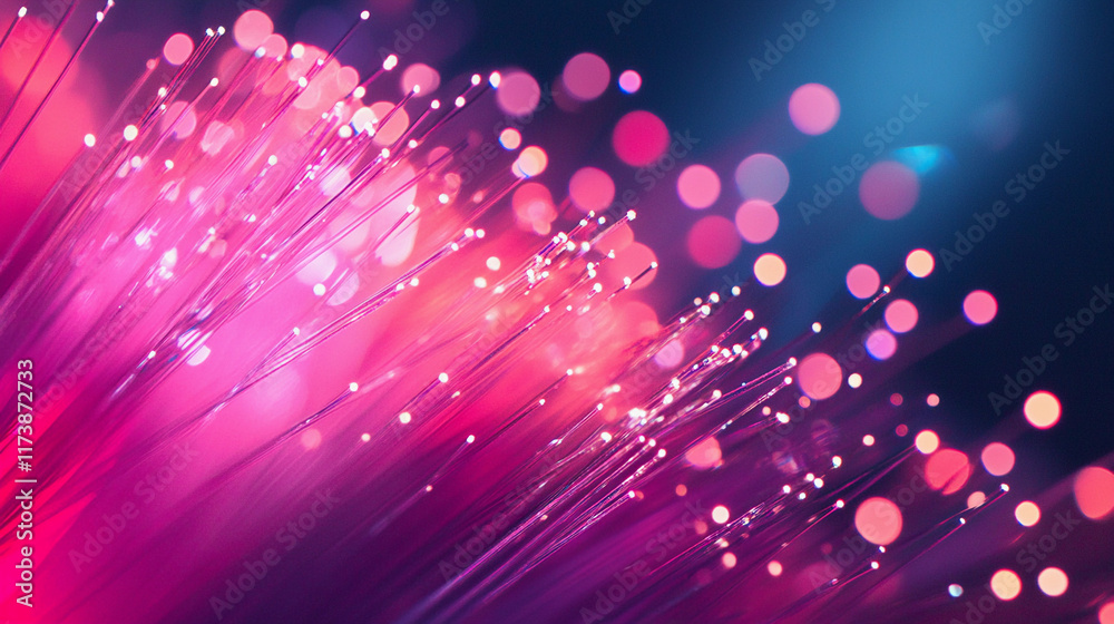 Optic cable installation process with vibrant light effects depicted ...