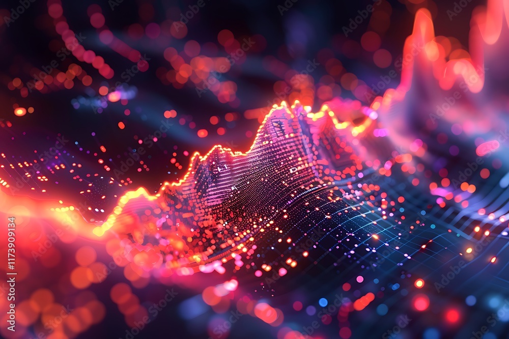 Wealth accumulation chart with bright, contrasting colors and dynamic ...