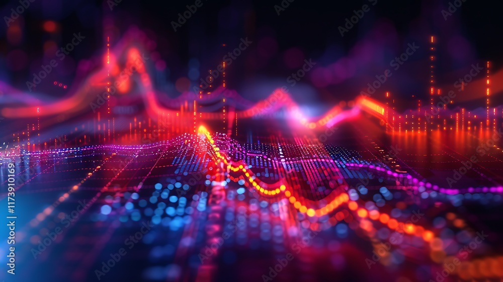 Wealth accumulation chart with vibrant hues and dynamic lines ...