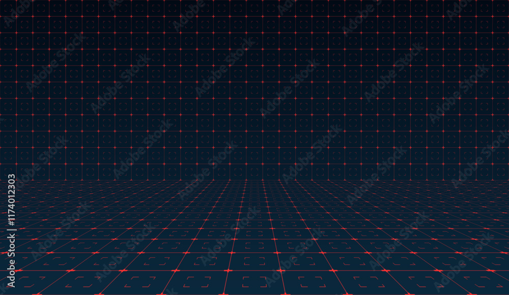 Futuristic virtual technology HUD grid with sleek design. Sci fi FUI ...