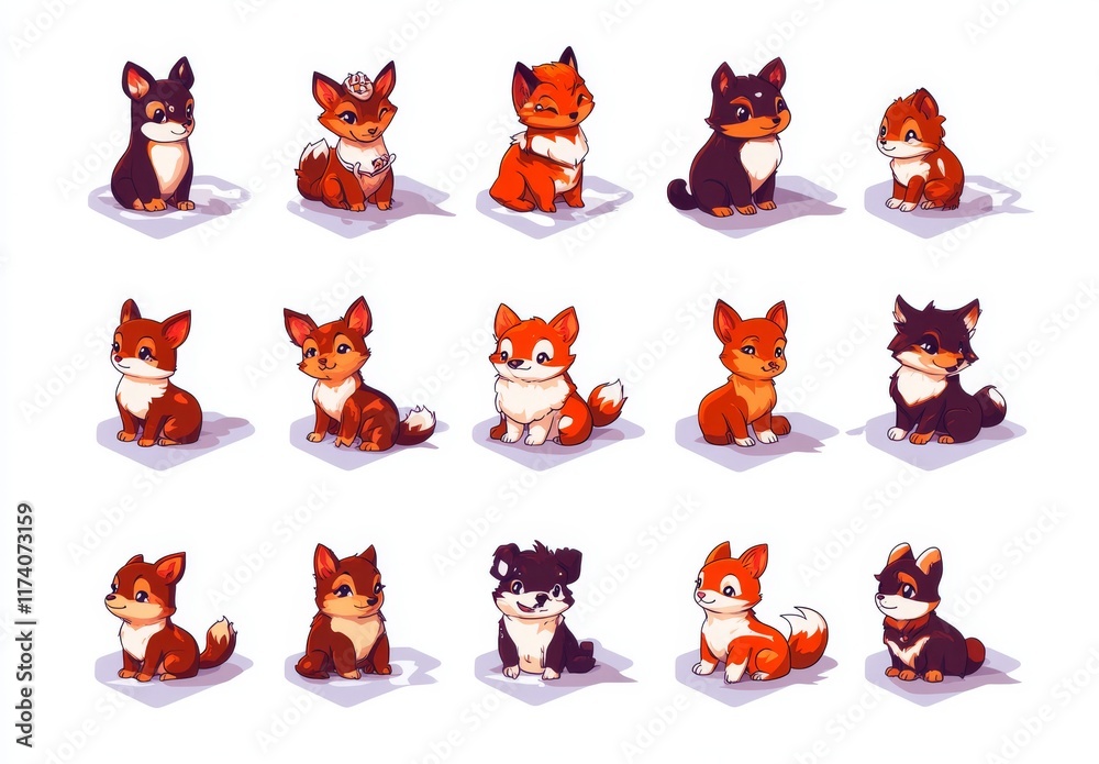 Kawaii animal alphabet. Cartoon animals English alphabet poster. Baby ...