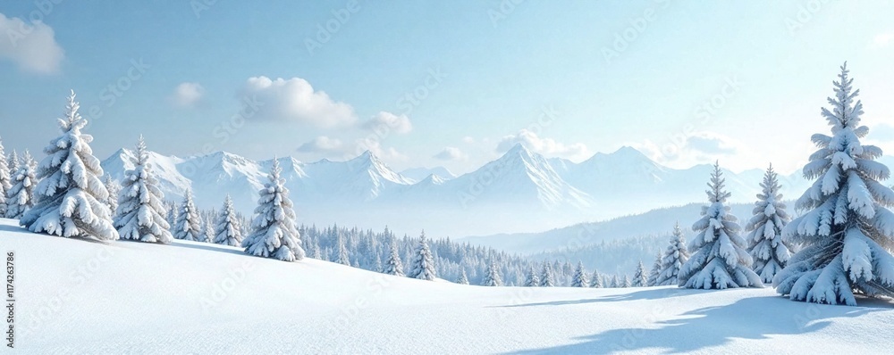 Snowy landscape with white carton paper texture seamless background ...