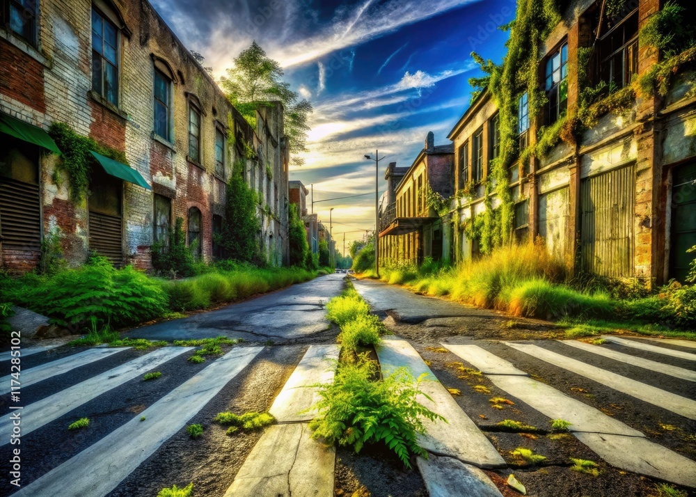 Grunge textures and decaying architecture define this abandoned city ...