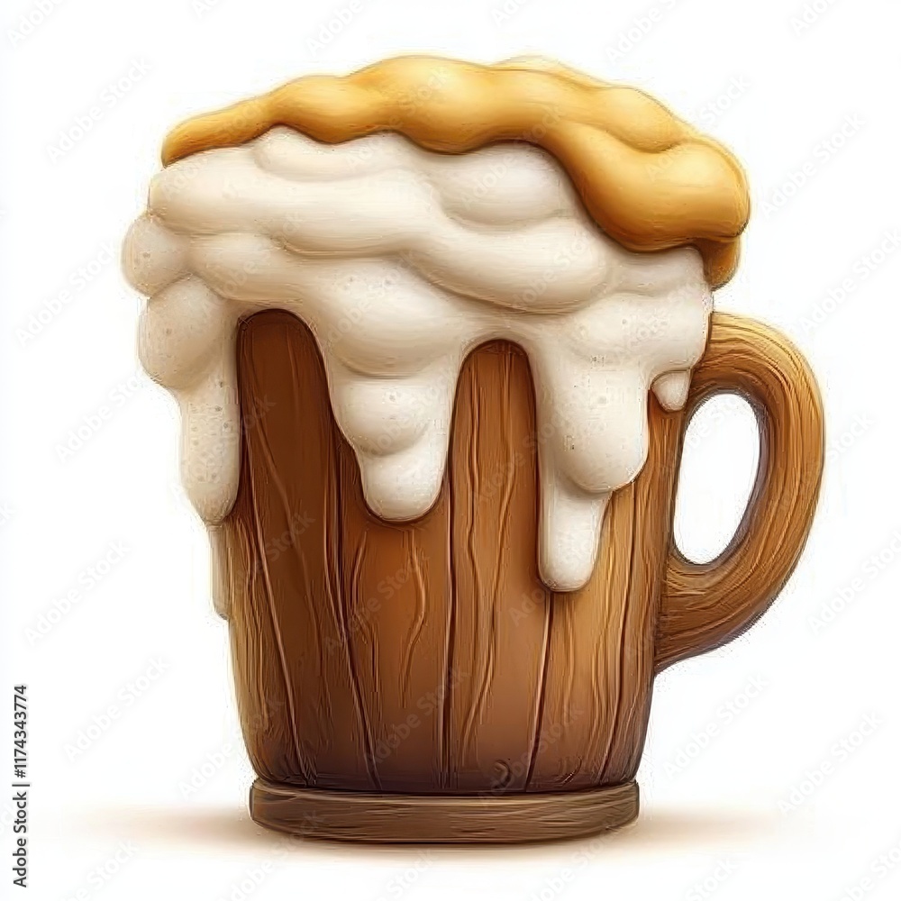 2D Cartoony Style Beer Mug Asset Front View for Game Design Stock ...