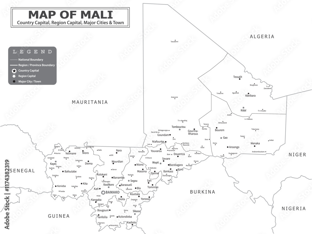 African Countries Geography Political map. Political map of country ...