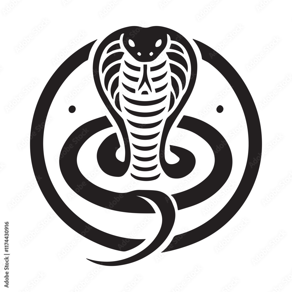 2d cobra snake logo with white background Stock Vector | Adobe Stock