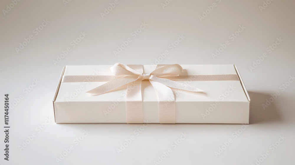 White empty open slide box with ribbon puller. Realistic vector ...