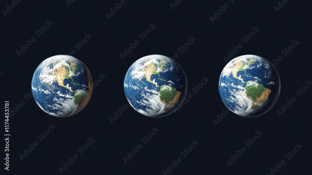 Earth planet cartoon 3d turnaround animation sprite sheet. Isolated ...