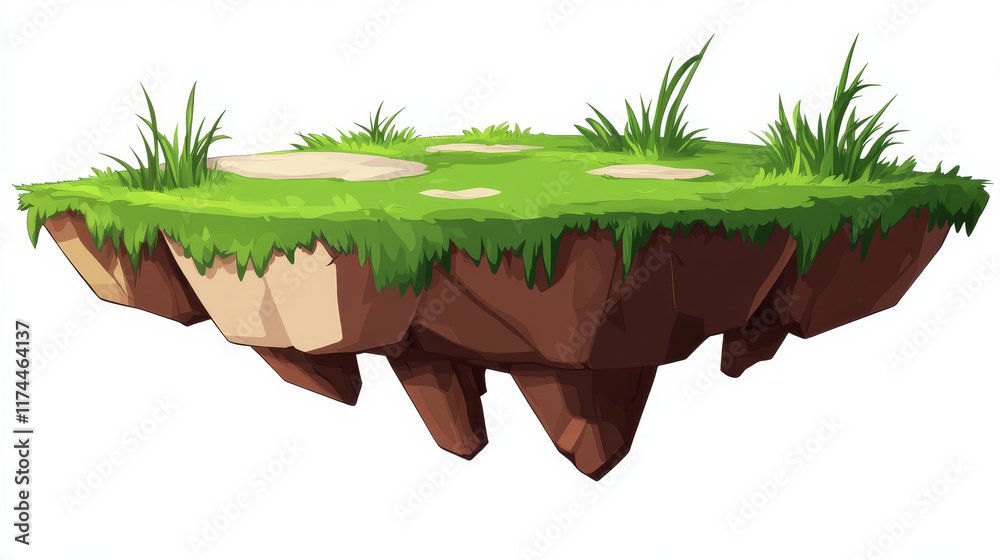 Cartoon 2d vector isolated floating platform asset for game ...