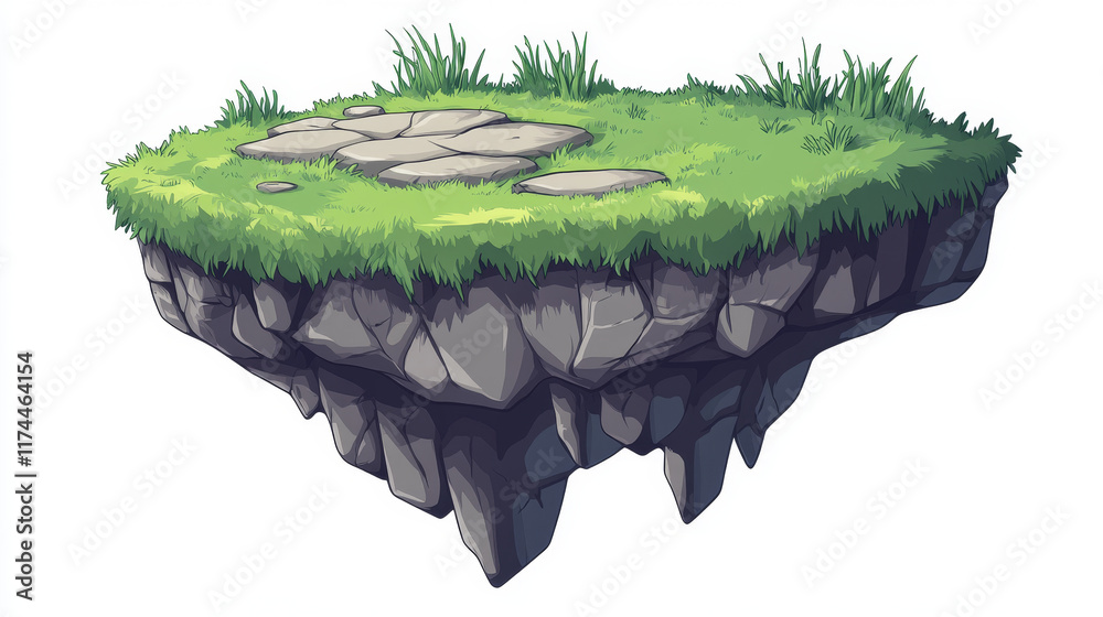 Cartoon 2d vector isolated floating platform asset for game ...