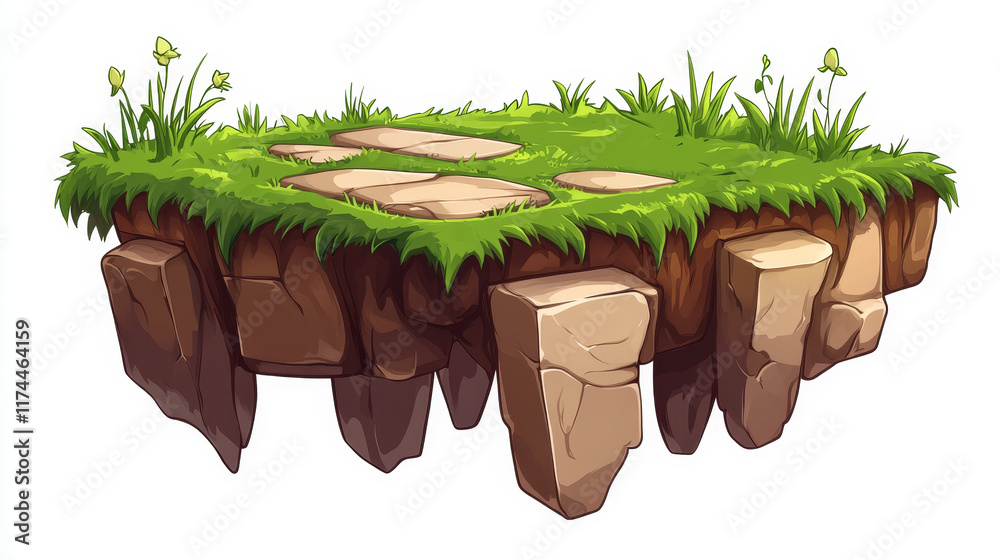Cartoon 2d vector isolated floating platform asset for game ...