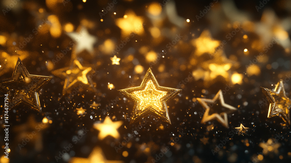 Gold stars game icons with fill progress. UI design elements of load ...