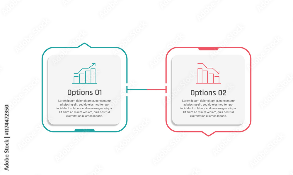 Infographic 2 options comparing profit and loss data of business. Plan ...