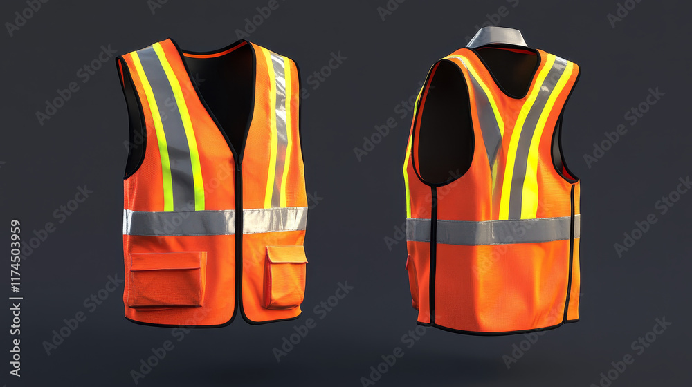 Blue safety vest for press with reflective stripes. Uniform for ...