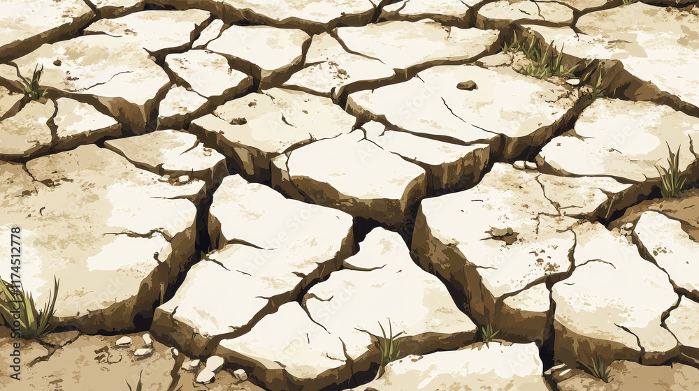 Earth break ground and crack hole vector 3d effect. Broken concrete ...