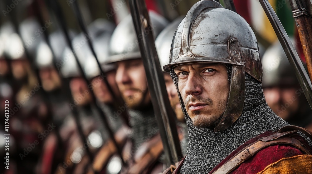 Proud Lithuanian Cavalry Warrior in Medieval Battle Armor Close-up ...