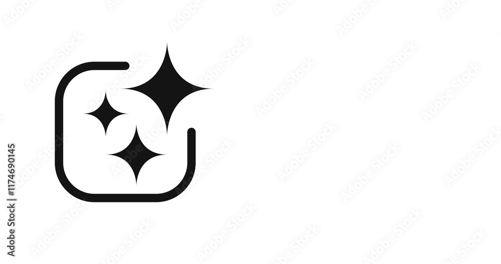 Ai generated icon png. Ai logo. Ai sparkle star with square. Artificial intelligence symbol for ...