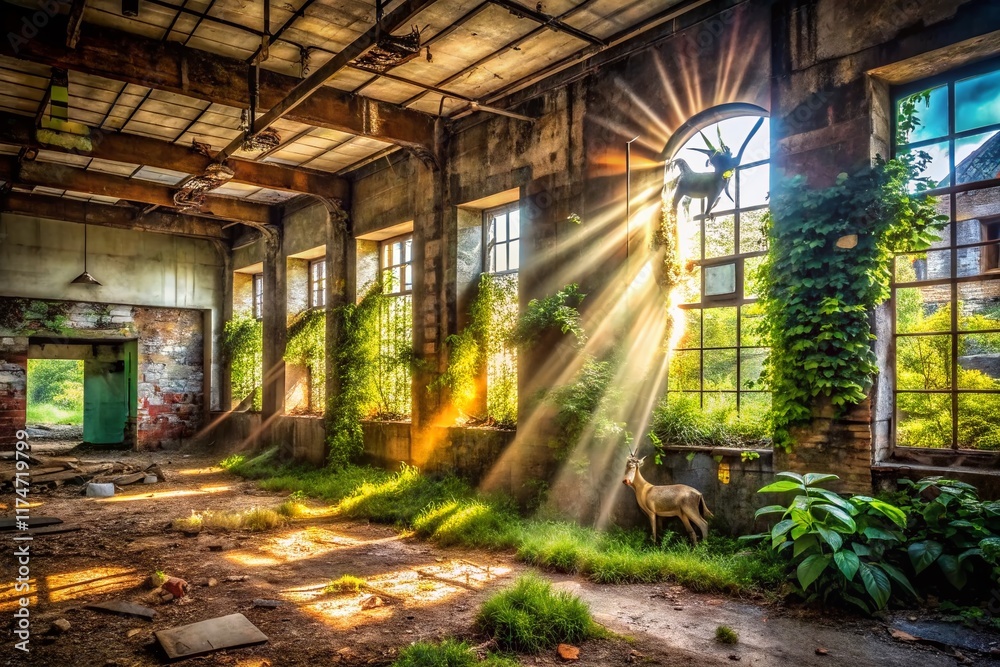 Abandoned Industrial Building Urban Exploration, Graffiti Art, Goat ...