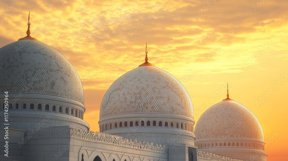 Mosque Arab Muslim Building Greeting Mubarak Islam Ramadan Element ...