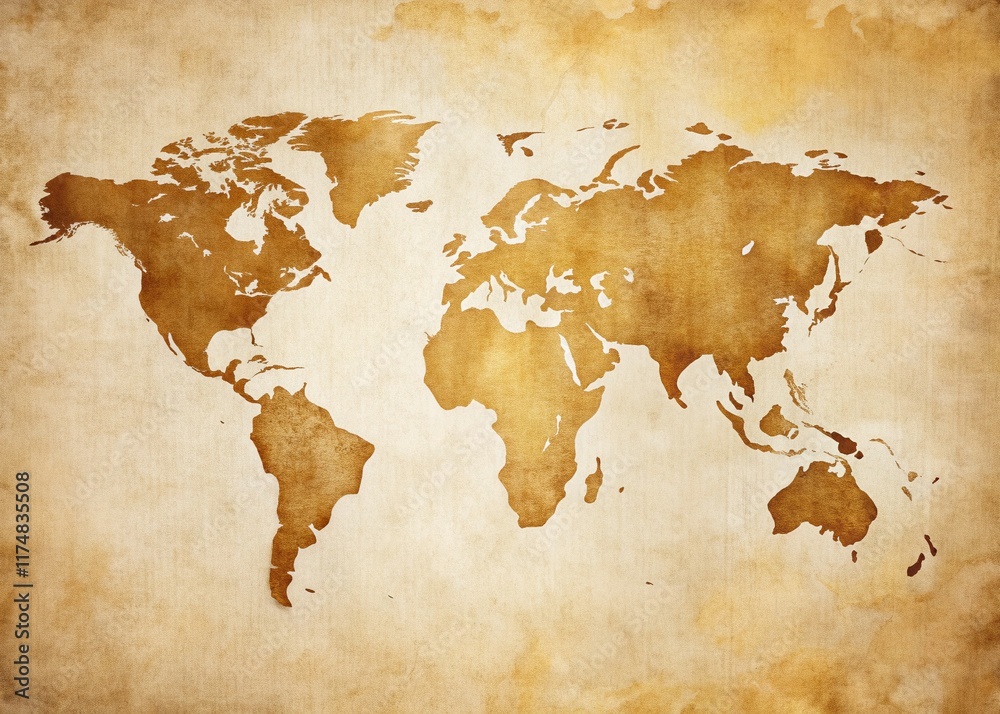 Empty World Map: Blank Geographic Template for Travel Planning & Design ...