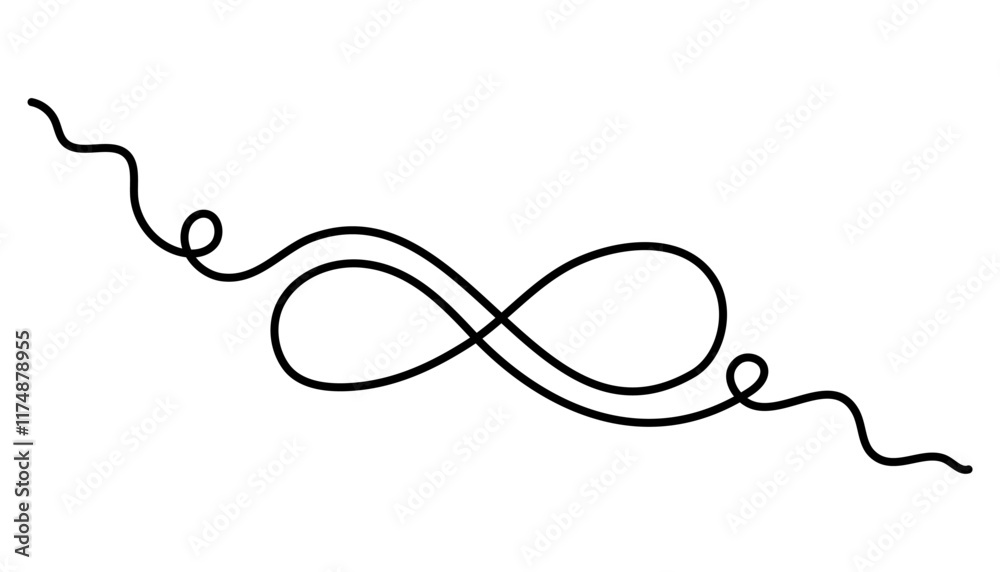 Infinity sign mark one line art,hand drawn unlimited eternity mark,idea ...