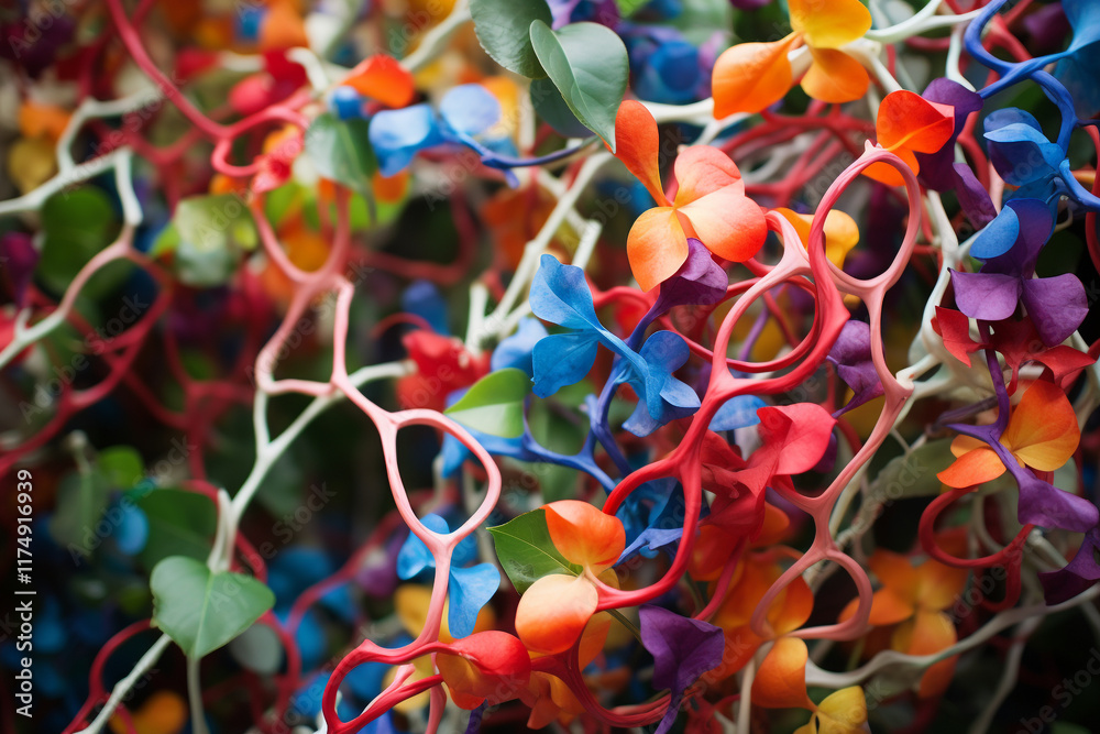 Stock-Foto „intertwining tendrils of climbing vines on a trellis create ...