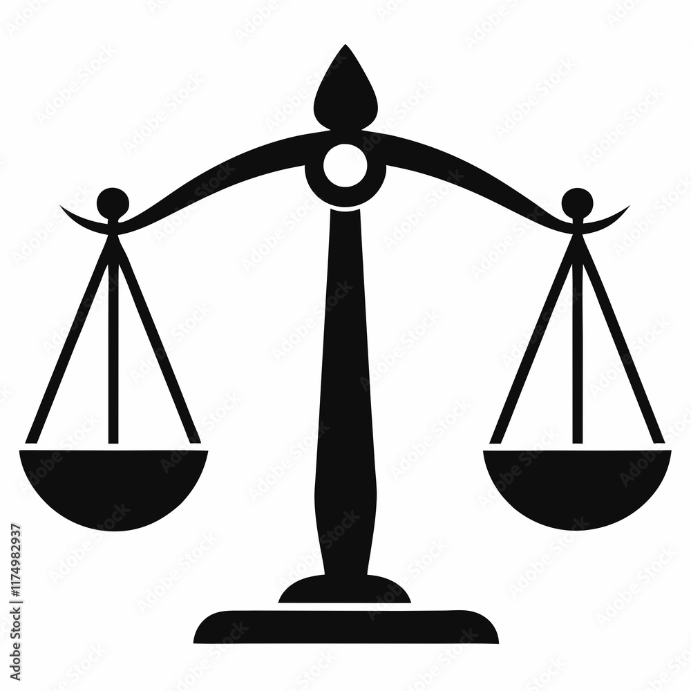 Balance Scale Silhouette Vector Art Stock Vector | Adobe Stock