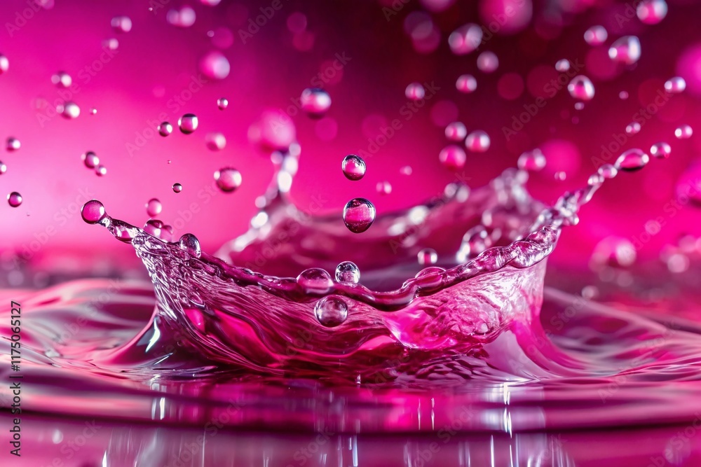 Pink Water Surface Texture: Abstract Summer Background with Splashes ...