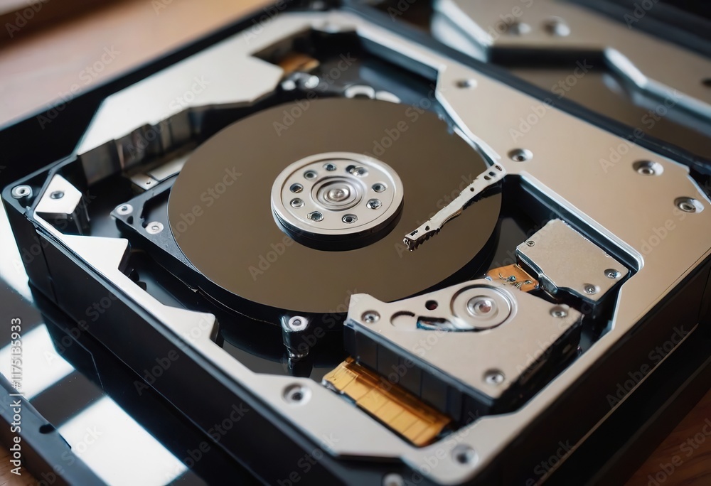 A Detailed CloseUp of the Internal Mechanism Inside a Hard Drive for ...