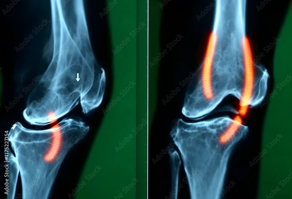 Before and After Knee Replacement X-Ray: A Comparative Medical Image ...