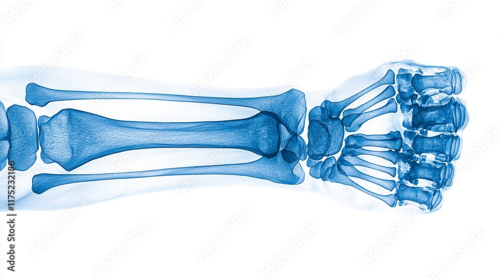 Stock-Illustration „Blue X-ray image of human forearm and wrist ...