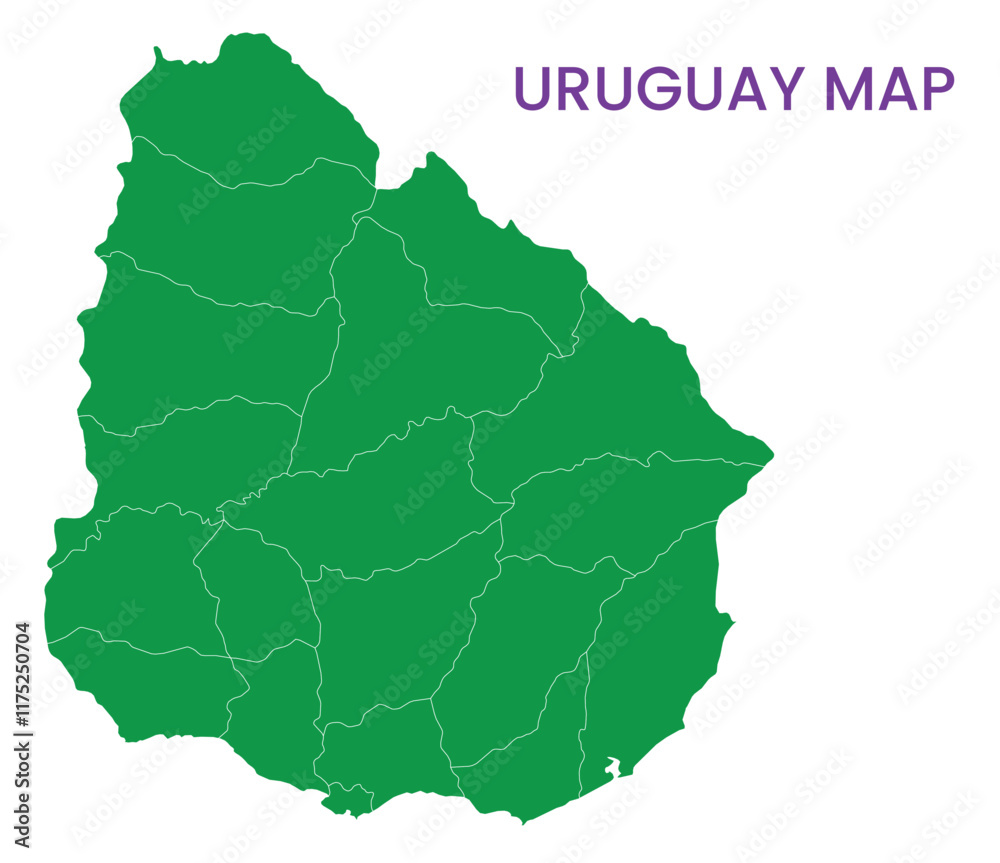 High detailed map of Uruguay . Outline map of Uruguay . South America ...