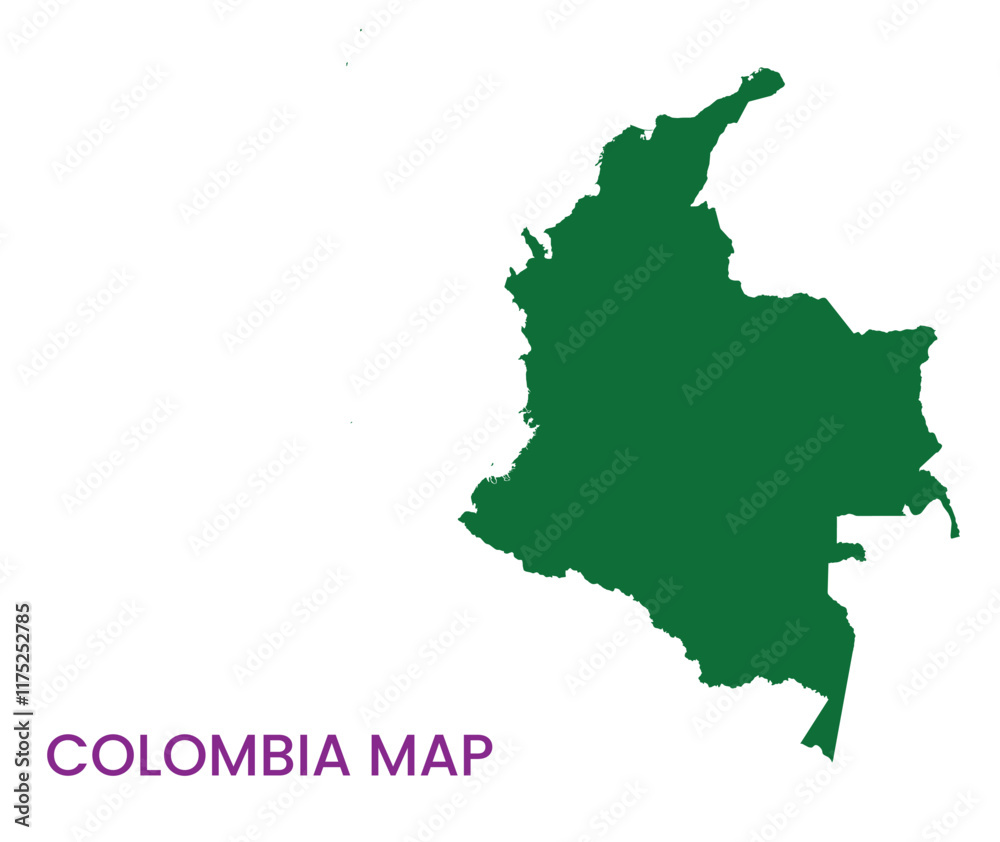 High detailed map of Colombia. Outline map of Colombia. South America ...