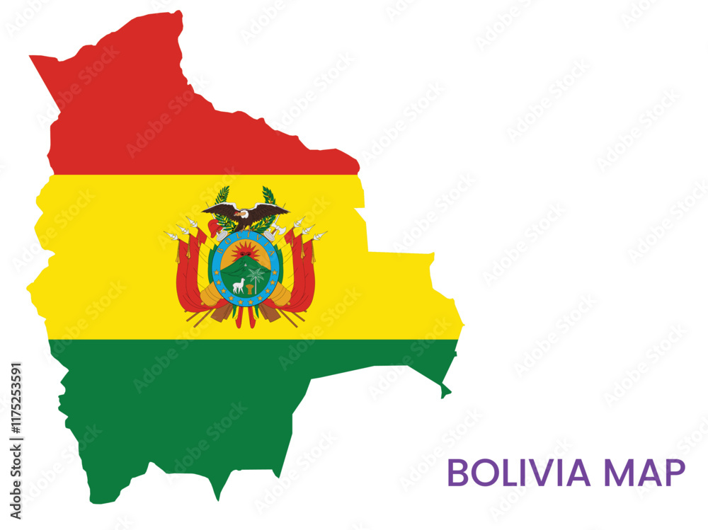 High detailed map of Bolivia. Outline map of Bolivia. South America ...