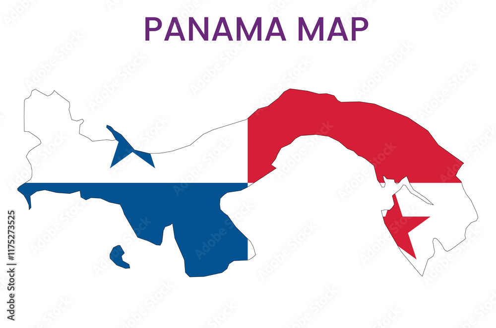 High detailed map of Panama. Outline map of Panama. North America Stock ...
