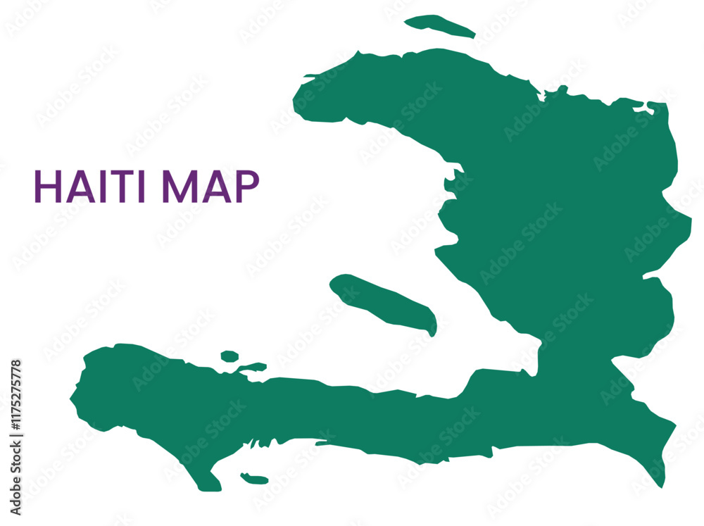 High detailed map of Haiti. Outline map of Haiti. North America Stock ...