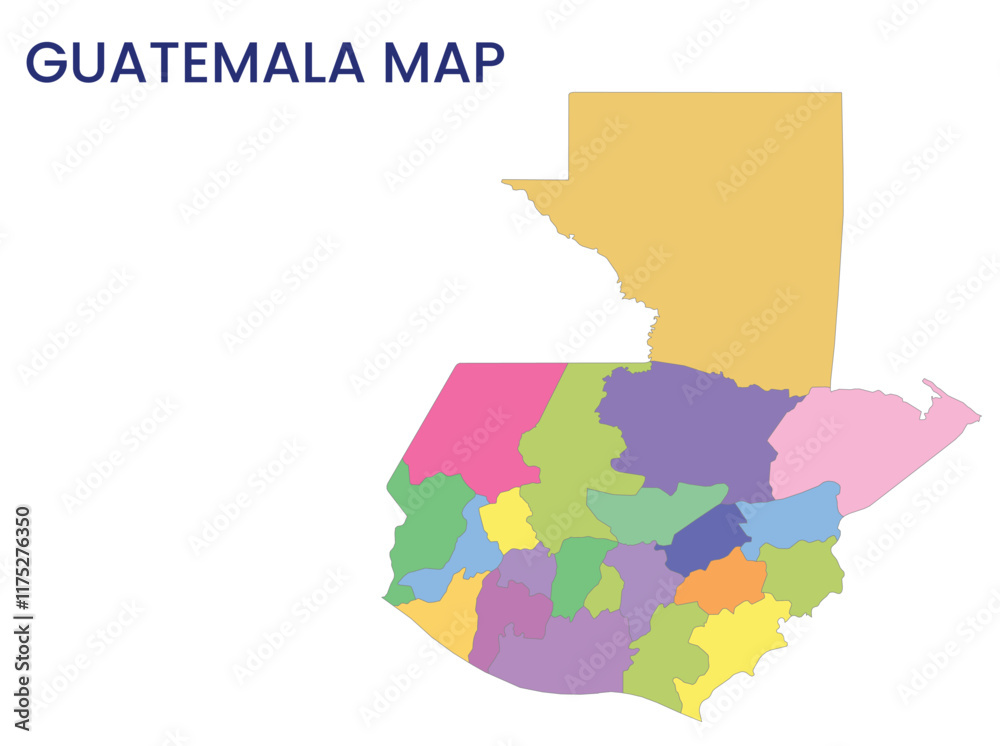 High detailed map of Guatemala. Outline map of Guatemala. North America ...