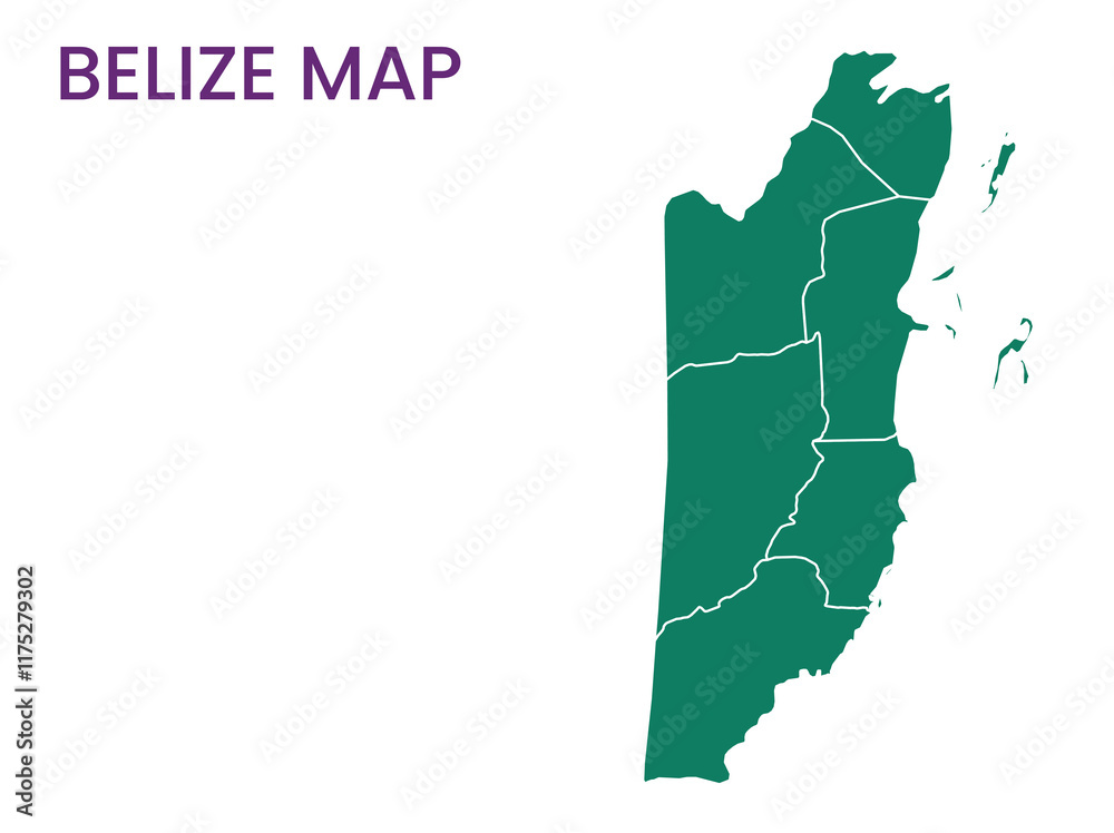 High detailed map of Belize. Outline map of Belize. North America Stock ...