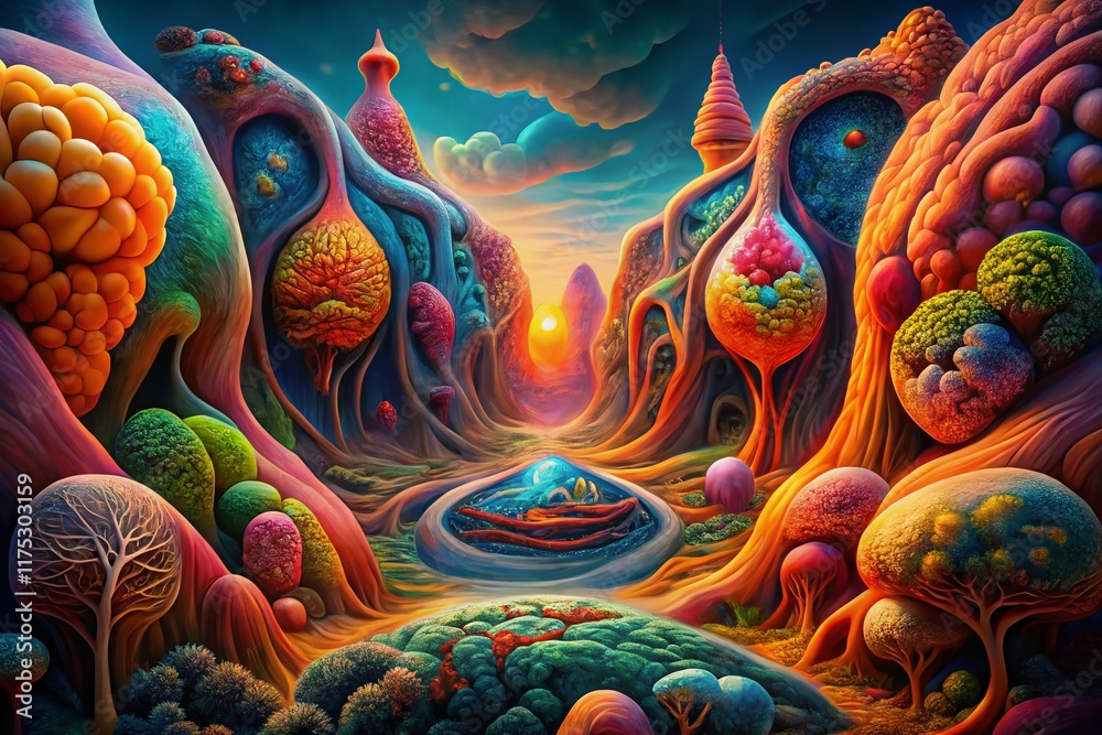 Surreal Anatomy: Nine Stomach Regions, Human Digestive System, Internal ...