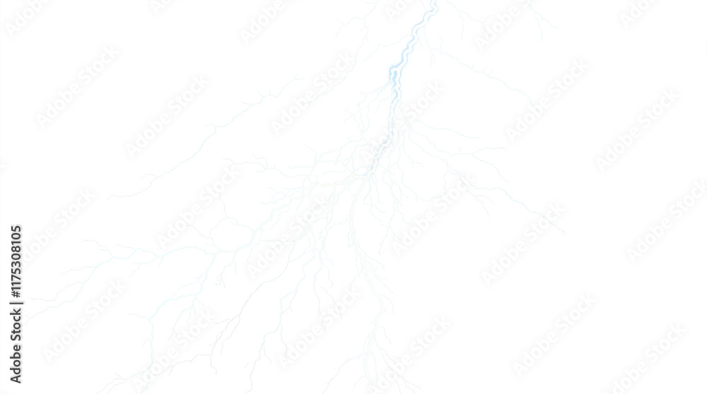 Thunder Lightning isolated on transparent background. Flash of light ...