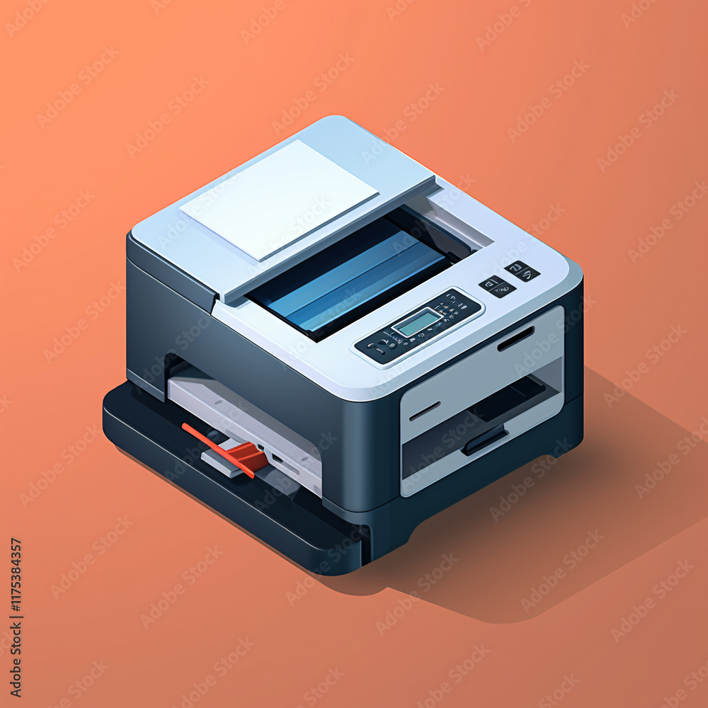 Modern All-in-One Printer with Flatbed Scanner, Automatic Document ...