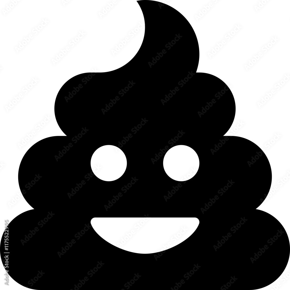 Vector de Stock flat black poop icon monochrome vector solid graphic ...