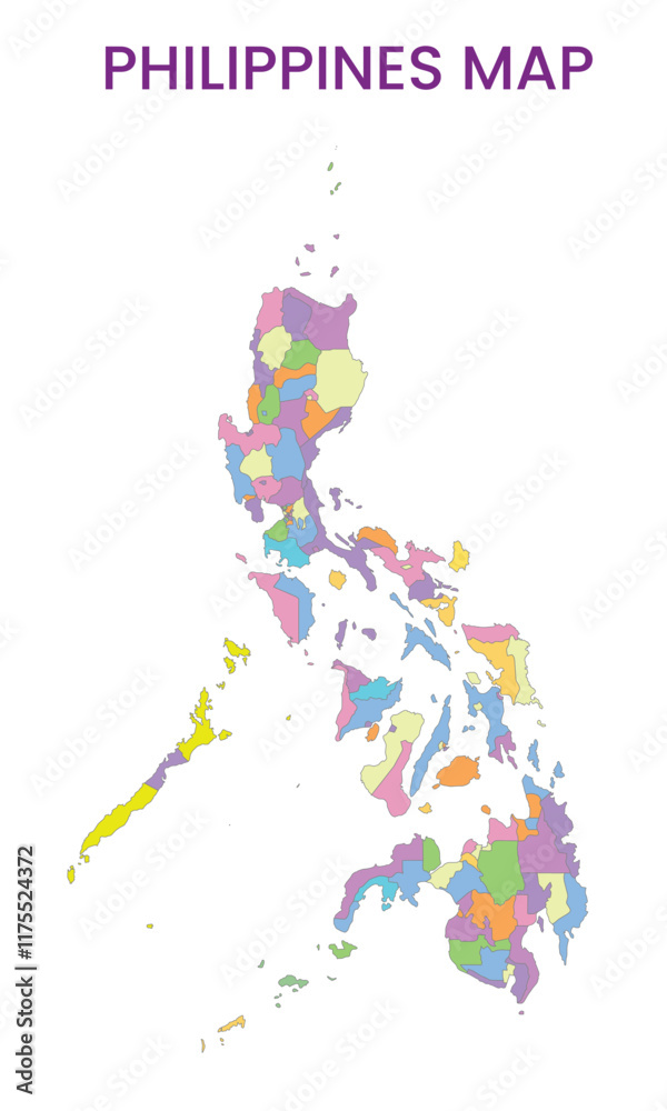 High detailed map of Philippines. Outline map of Philippines. Asia ...